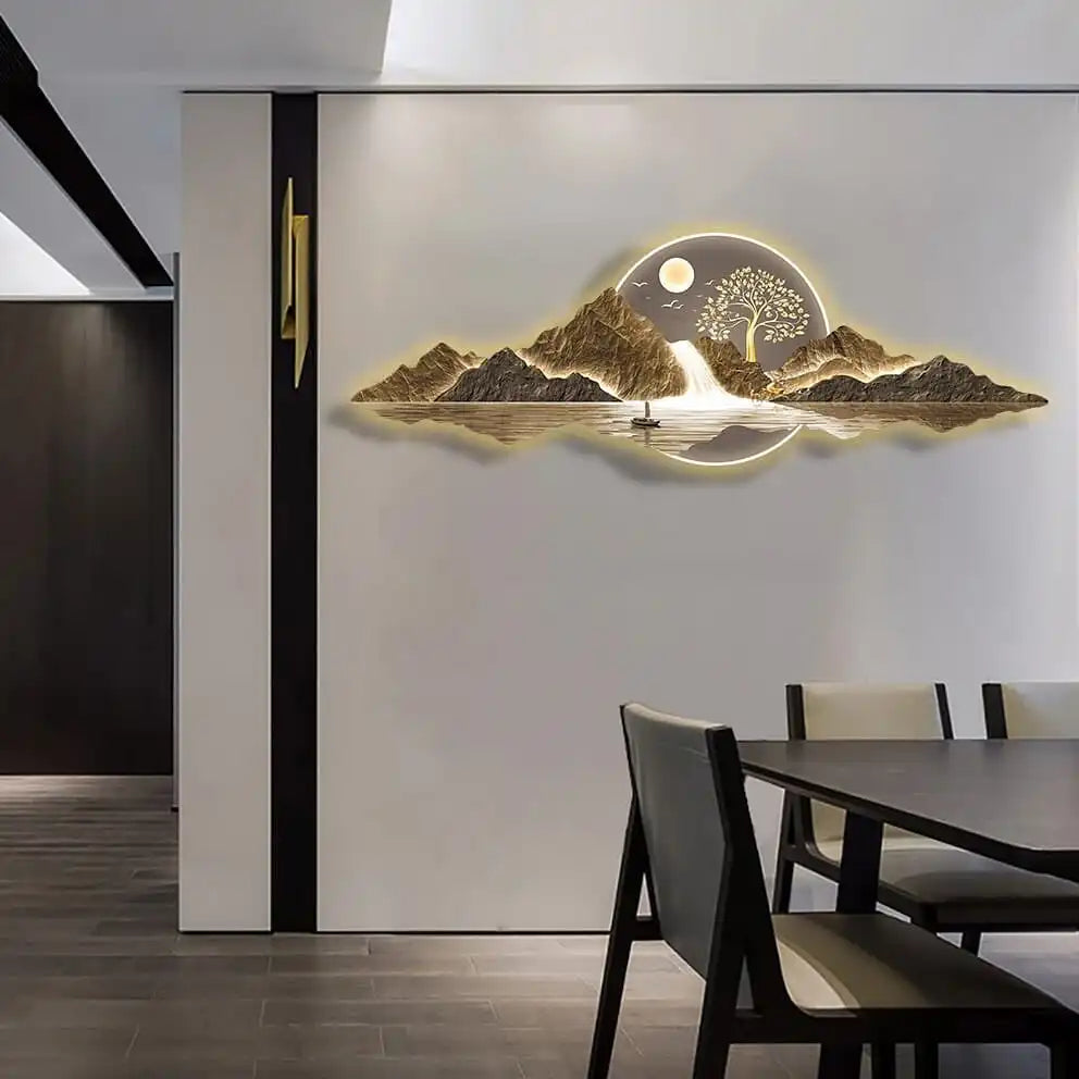 Celestial Harmony Acrylic Crystal LED Painting | 48×24 in | (Remote-Co ...