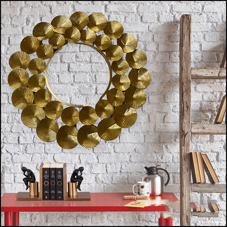 Luxury Gold Sphere-Accented Round Mirror – Decorporium